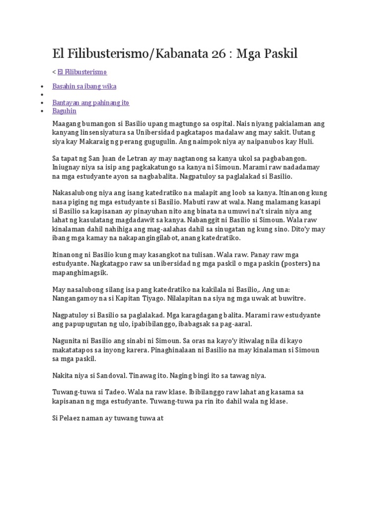 Kabanata 26 El Fili | PDF
