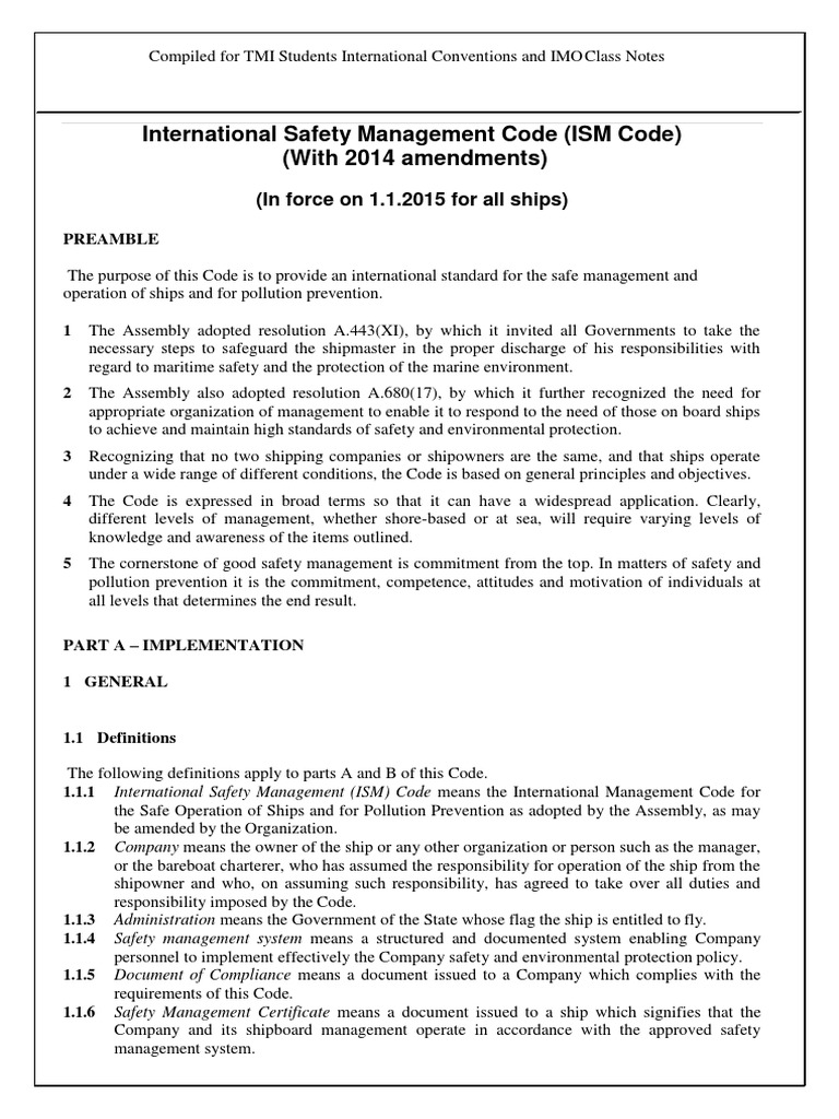 Ism Code | PDF | Verification And Validation | Safety