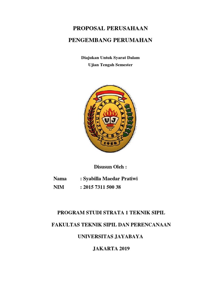 Proposal Developer Perumahan (Cover) | PDF