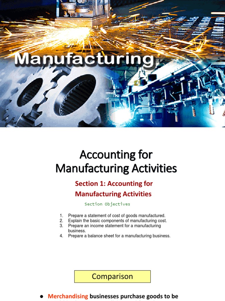 Accounting For Manufacturing | PDF | Cost Of Goods Sold | Inventory