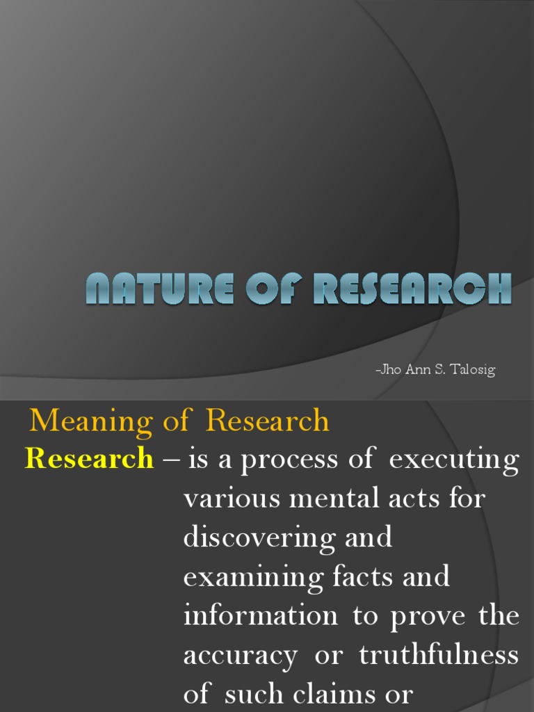 Nature of Research | PDF | Data | Quantitative Research