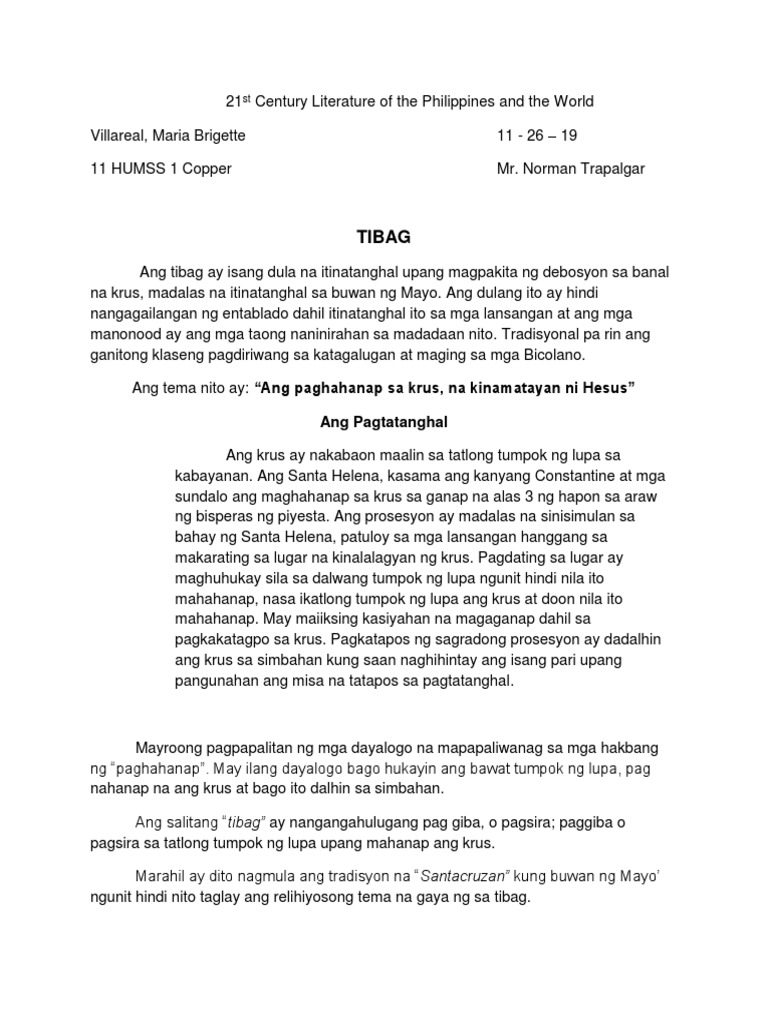 Tibag (Philippine Culture) | PDF