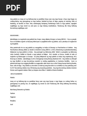 Pabula 30 Mga Halimbawa Ng Pabula Na May Aral Servyoutube PABULA