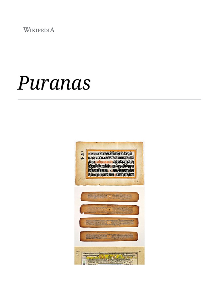An Overview of Puranic Manuscripts from 15th to 18th Centuries | PDF ...