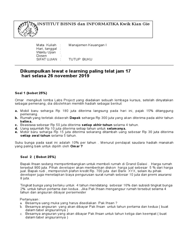 Contoh Soal MK | PDF