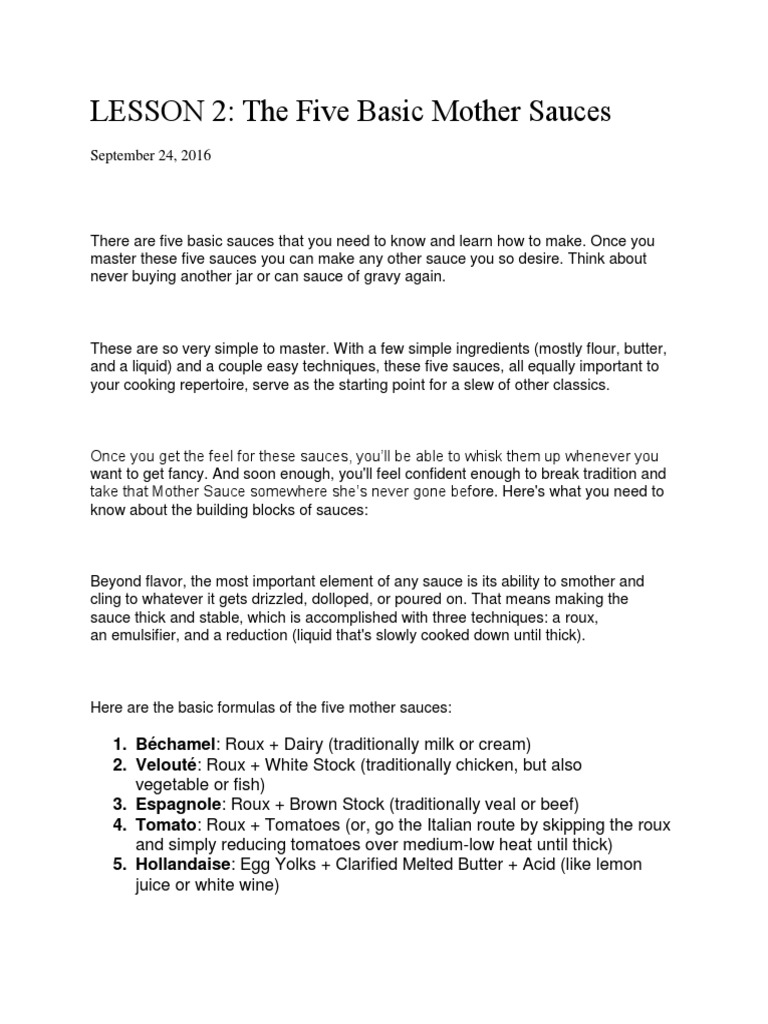 Lesson 2 | PDF | Sauce | Condiments