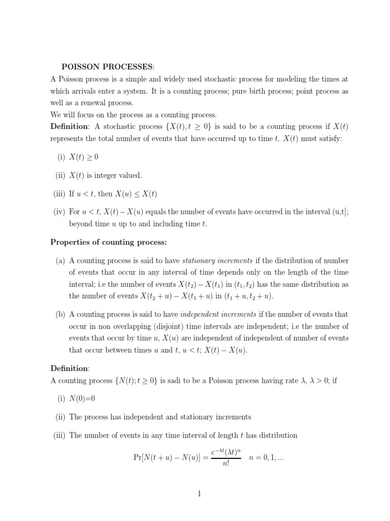 Poisson Process | PDF | Stochastic Process | Poisson Distribution
