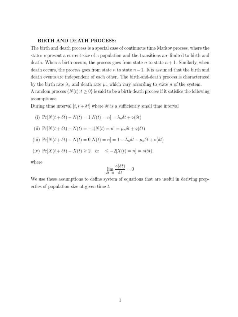 Birth Death Process | PDF | Stochastic Process | Steady State