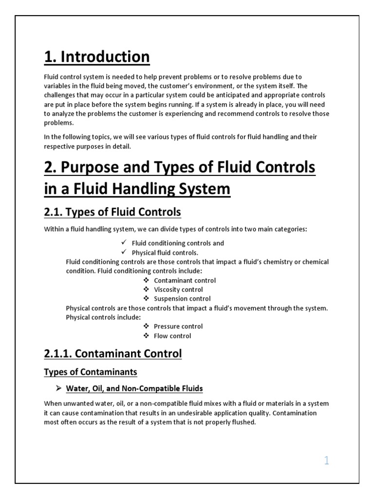Fluid Control System | PDF | Valve | Viscosity