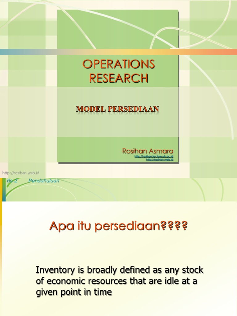 Riset Operasi - Model Persediaan | PDF
