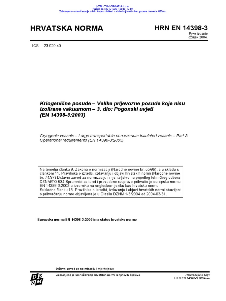 HRN en 14398-3 - 2003 | PDF