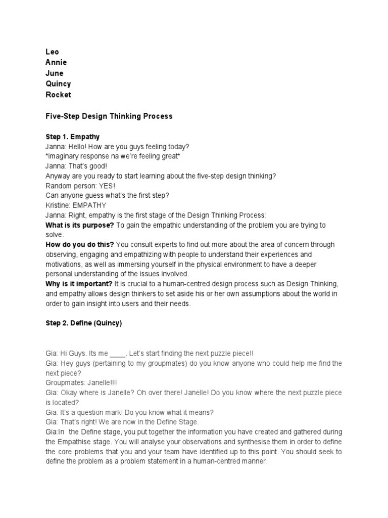 Design Thinking First Presentation | PDF | Design Thinking | Prototype