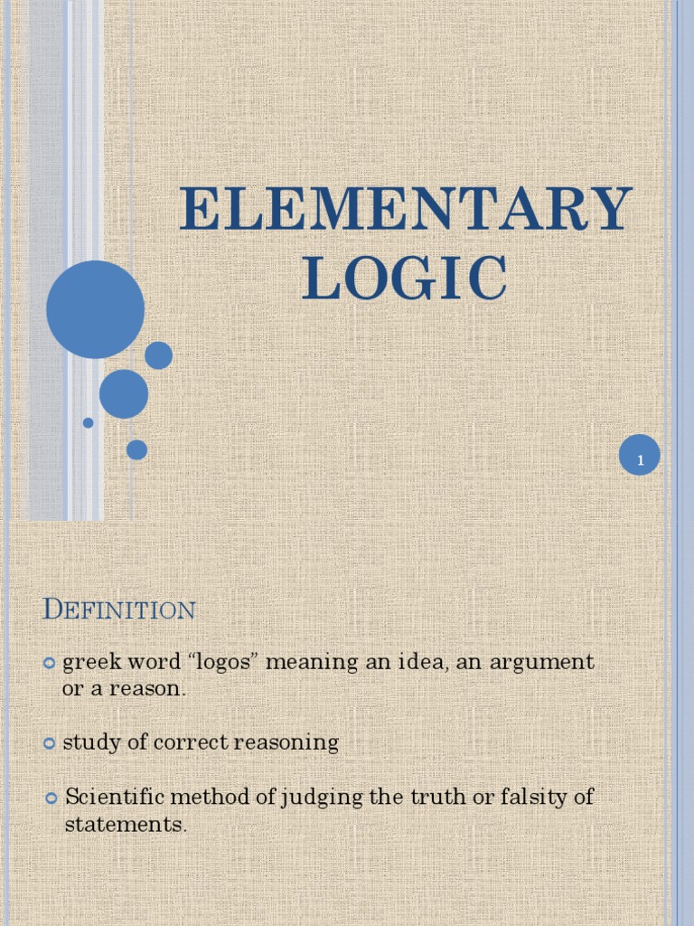 Elementary Logic | PDF | Metalogic | Mathematical Logic Elementary Logic | PDF | Metalogic | Mathematical Logic