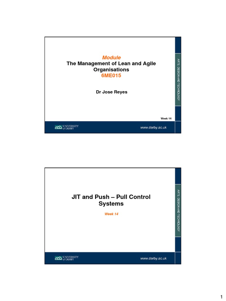 Lecture 14 - JIT and Push - Pull Control Systems | PDF | Lean ...