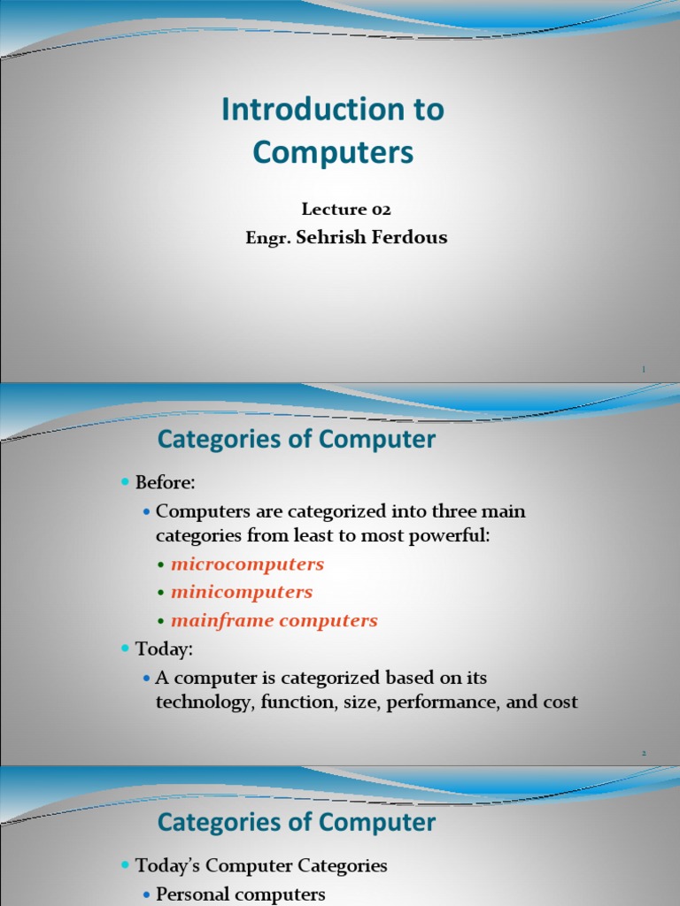Introduction To Computers | PDF | Personal Computers | Microcomputers