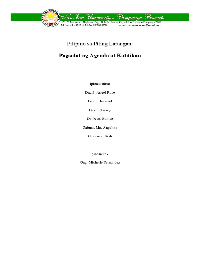 Pagsulat NG Agenda at Katitikan 1 | PDF