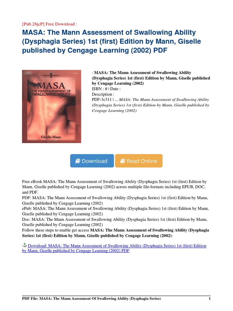MASA: Mann Swallowing Ability Assessment | PDF