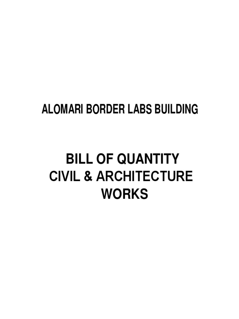 Annex I - Bill of Quantities - BOQ | PDF | Paint | Concrete