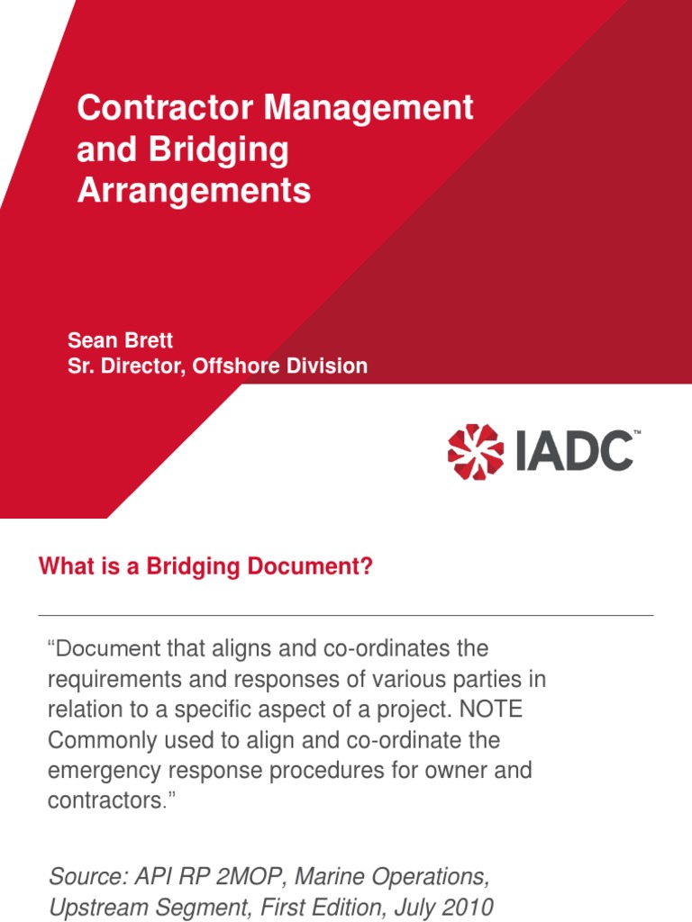 IADC Bridging Arrangements and IMO Update | PDF | Application ...
