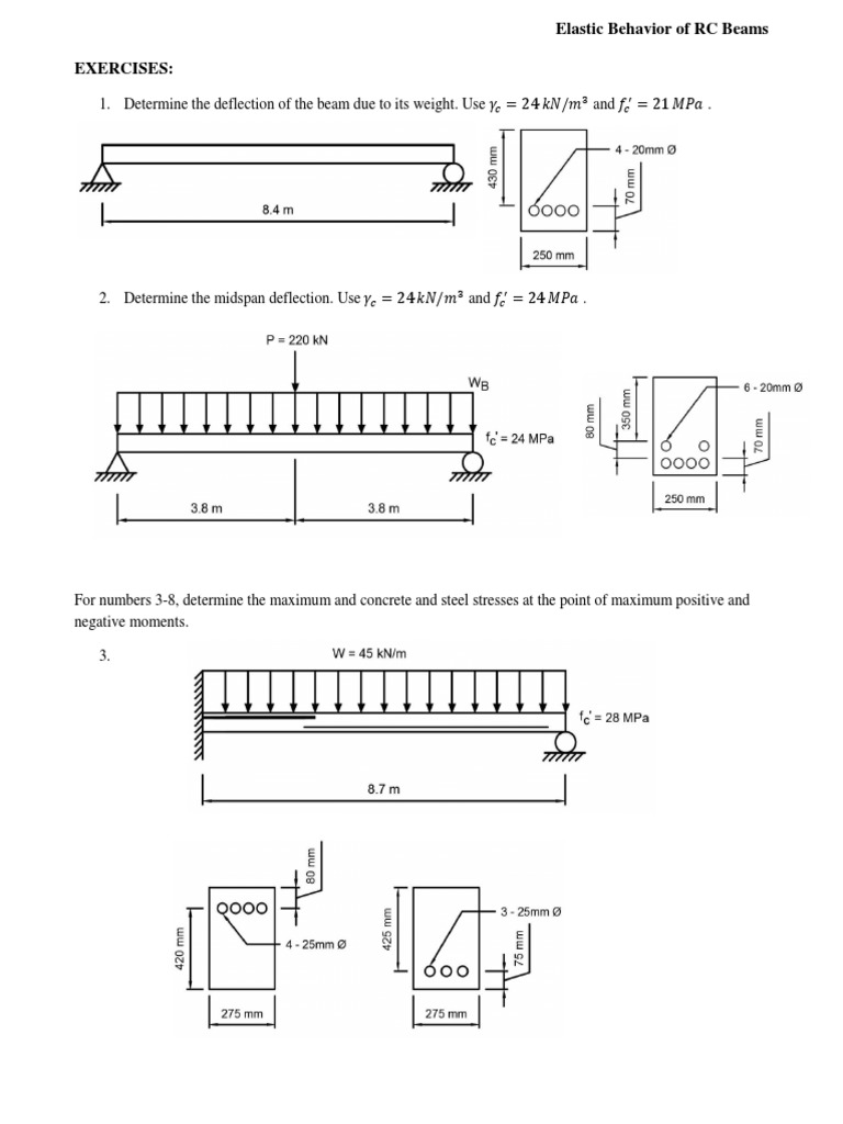 Chapter 2 Exercises | PDF | Beam (Structure) | Continuum Mechanics