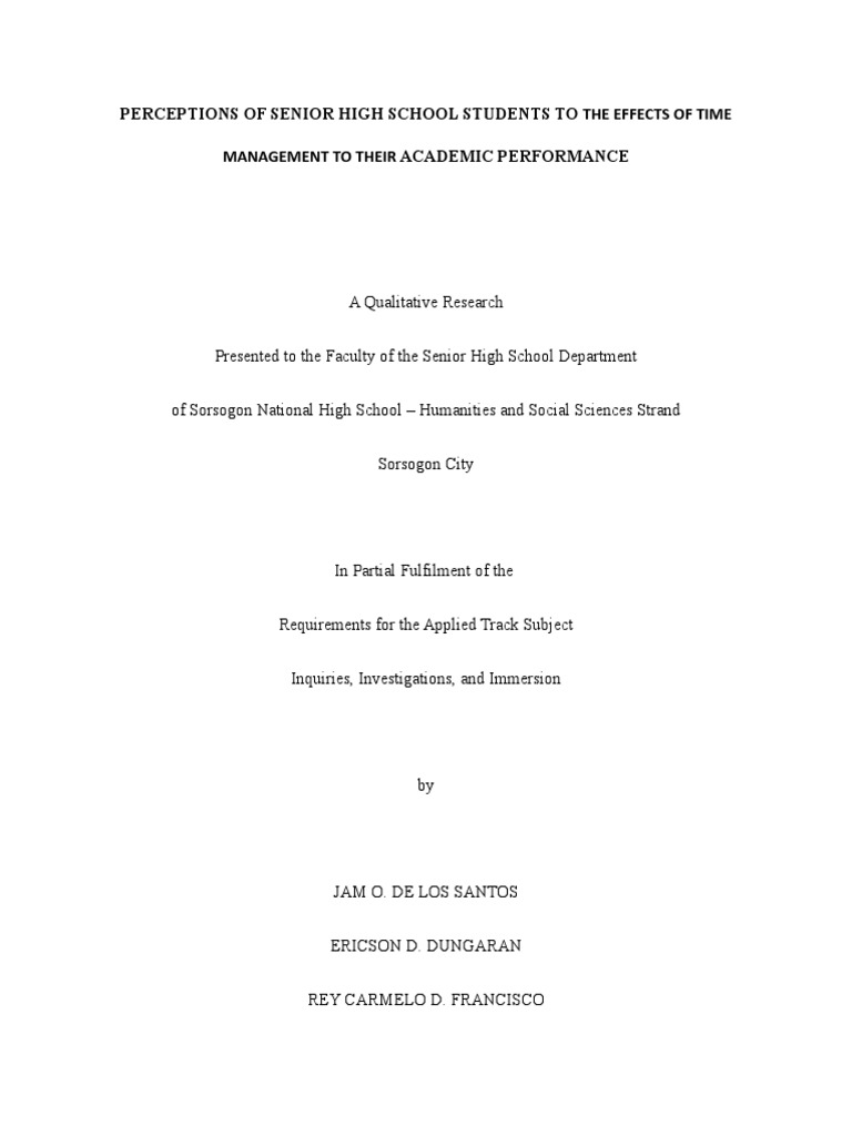 Time Management Qualitative Research | Download Free PDF | Time ...