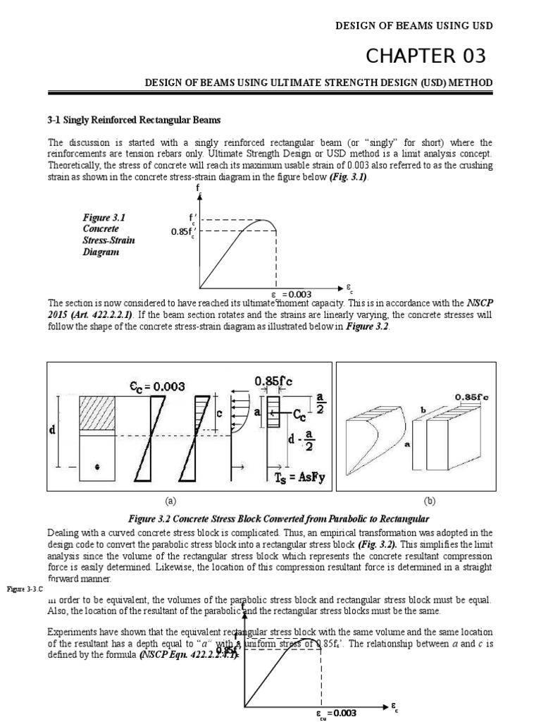 Ultimate Strength Design Method for Singly Reinforced Concrete Beams: A ...