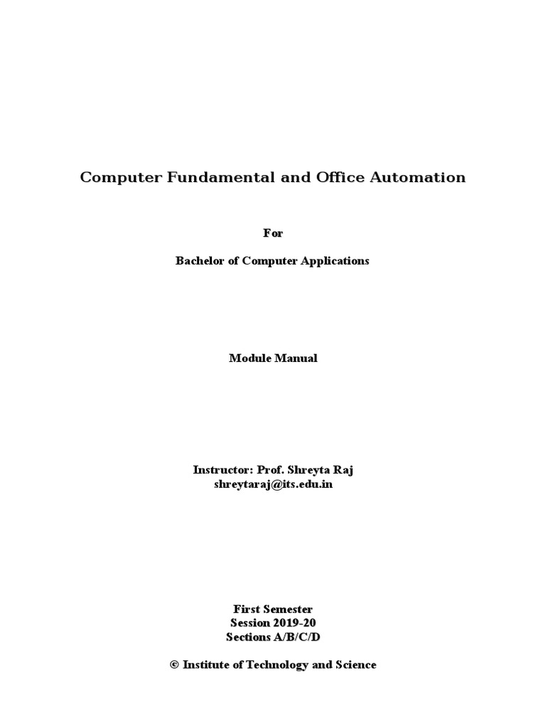 103 CFOA Theory | PDF | Operating System | Lecture