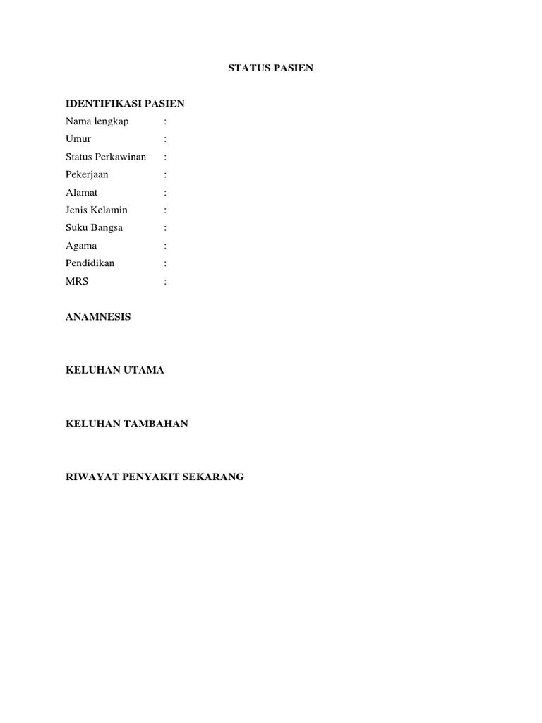 Contoh Status Pasien | PDF