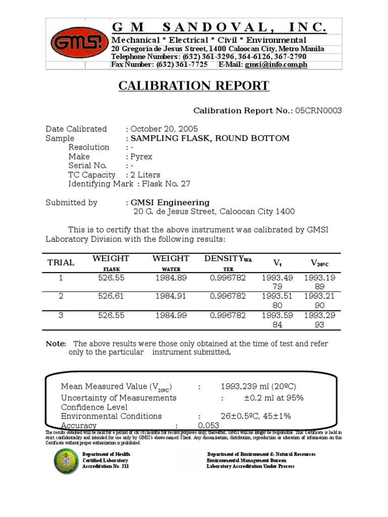 Calibration Certificate | Download Free PDF | Calibration | Scientific Observation