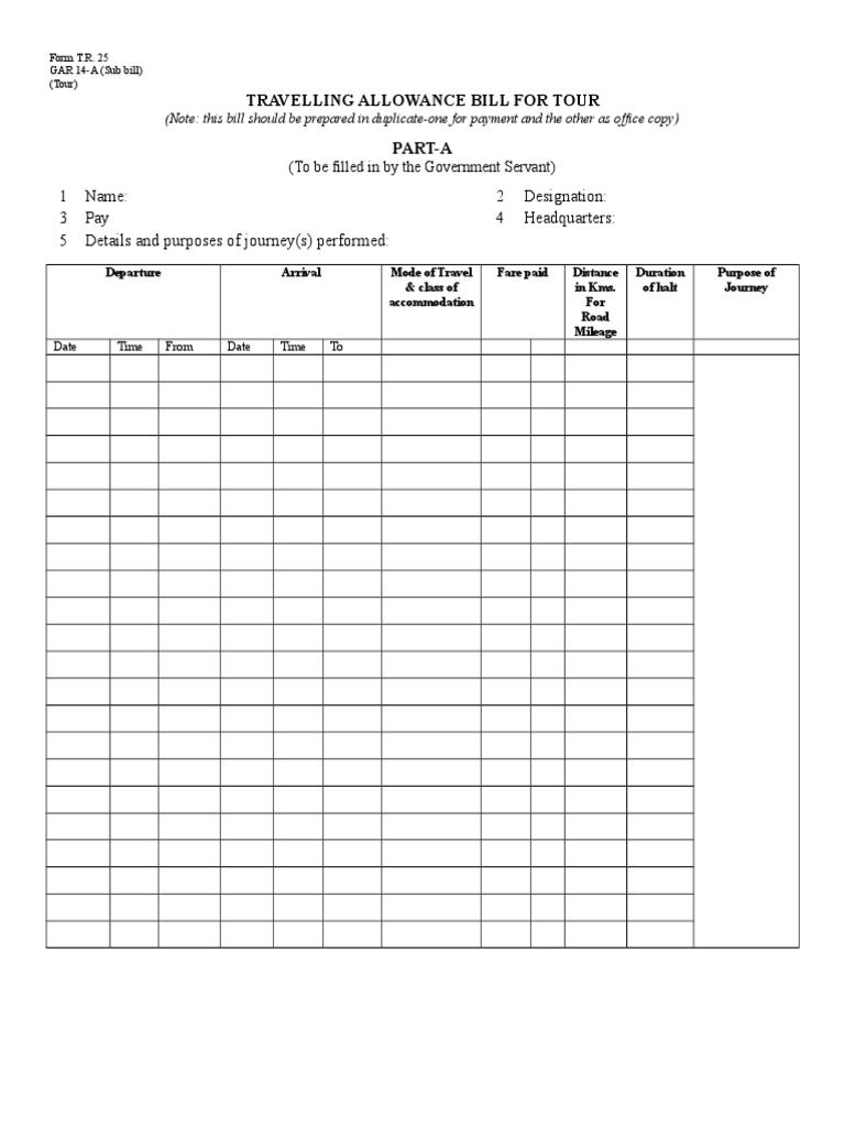 TA Bill Format | PDF | Services (Economics) | Service Industries
