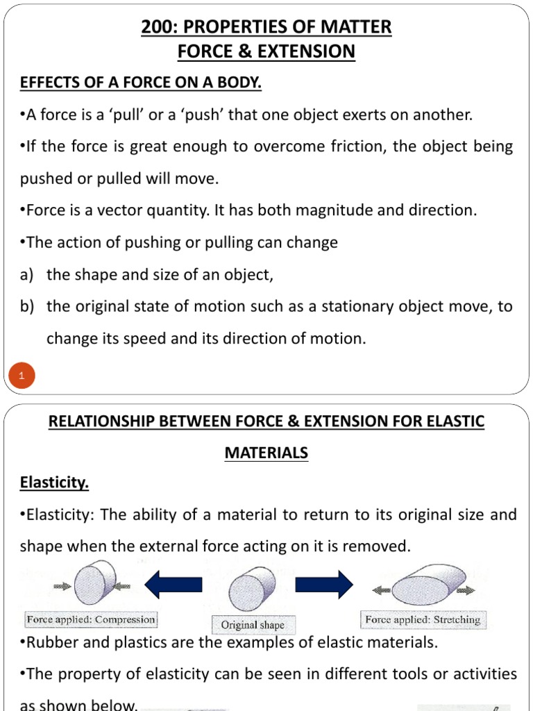 4 Force & Extension | PDF | Elasticity (Physics) | Force