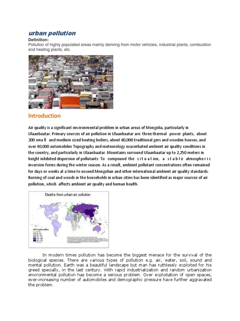 Urban Pollution EVS Project | PDF | Air Pollution | Pollution