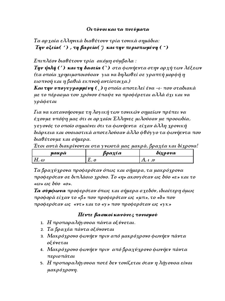 ΑΡΧΑΙΑ ΤΟΝΙΣΜΟς | PDF
