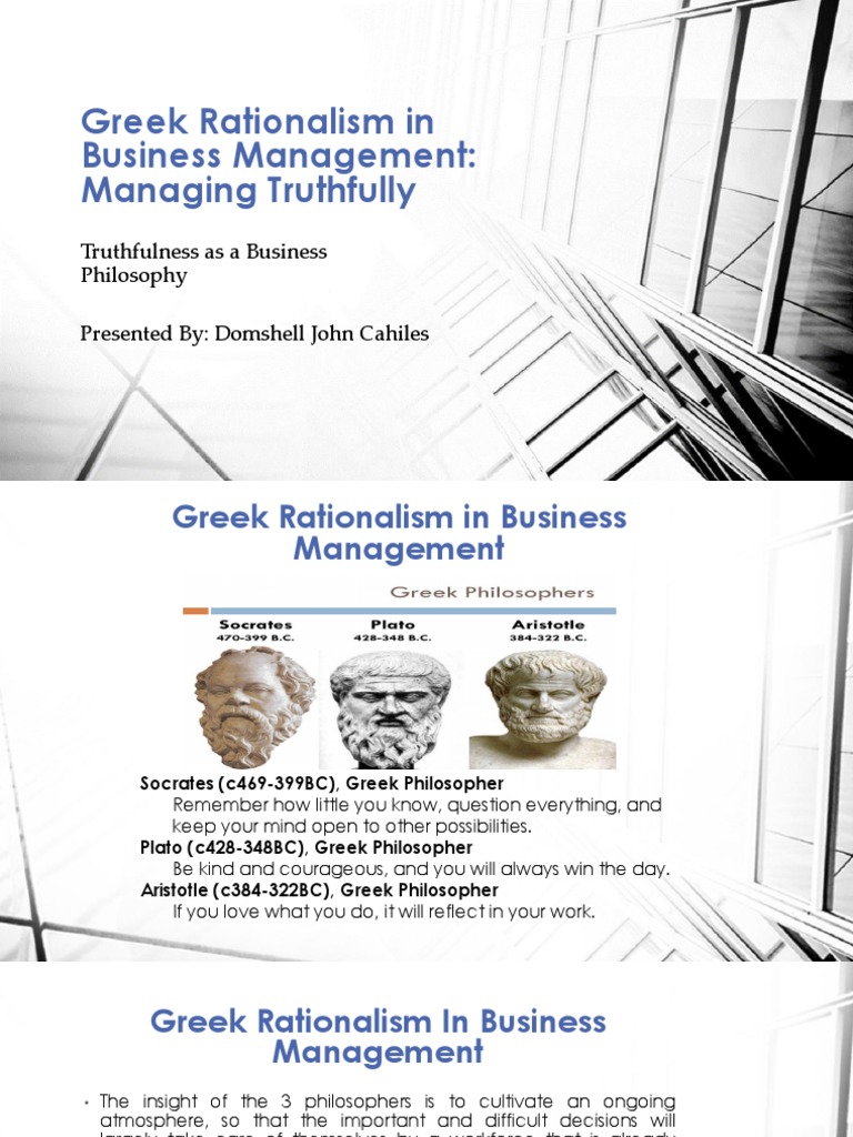 Greek Rationalism in Business Management | PDF | Ancient Greek ...