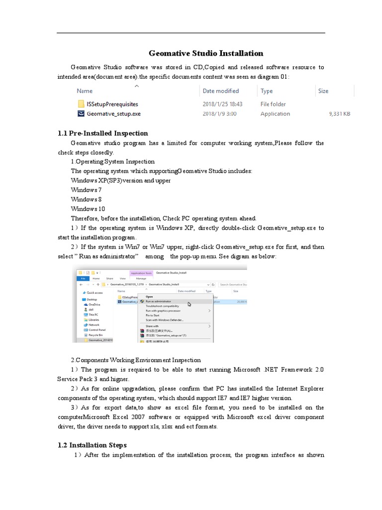 Geomative Studio Installation | PDF | Microsoft Windows | Microsoft Excel