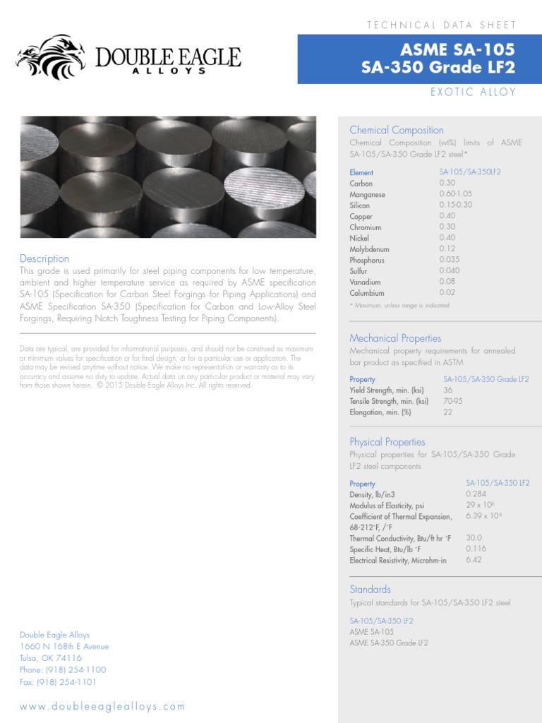 Sa105sa350de Data Sheet | PDF | Alloy | Steel