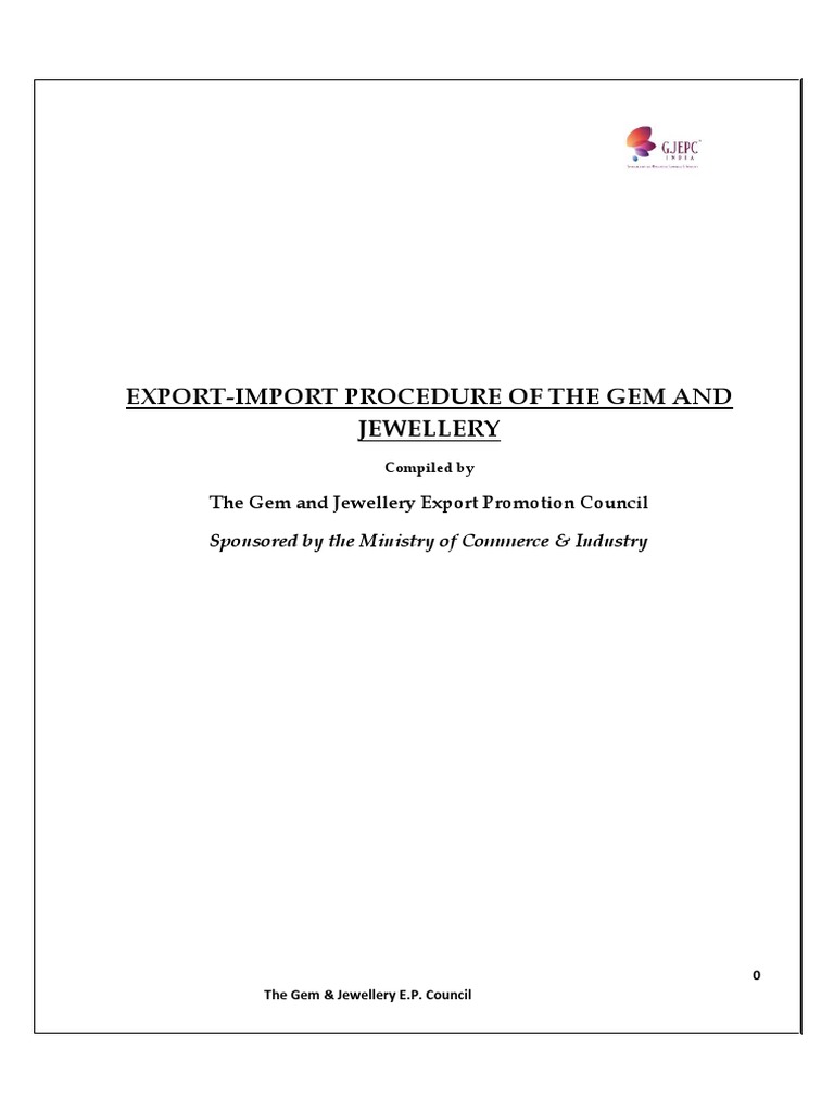 Export-Import Procedures for Gems & Jewellery | PDF | Identity Document ...