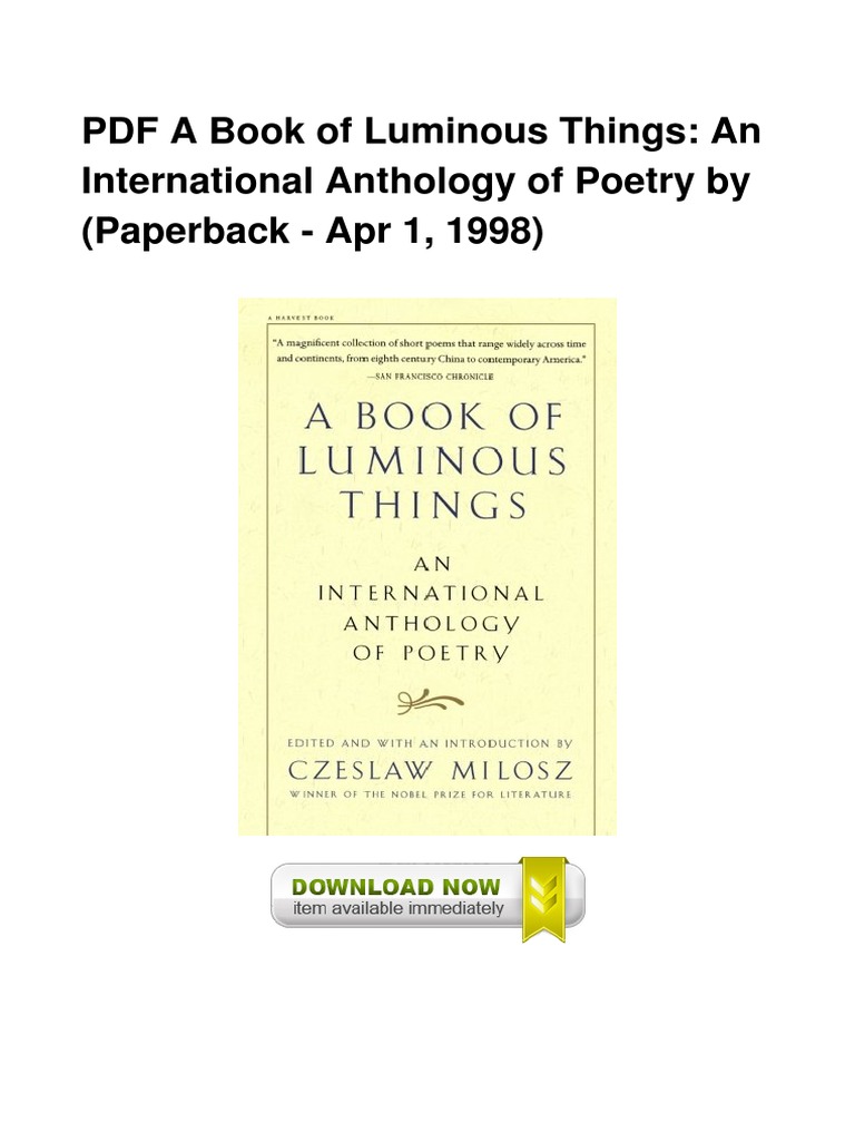 PDF A Book of Luminous Things An Interna | PDF
