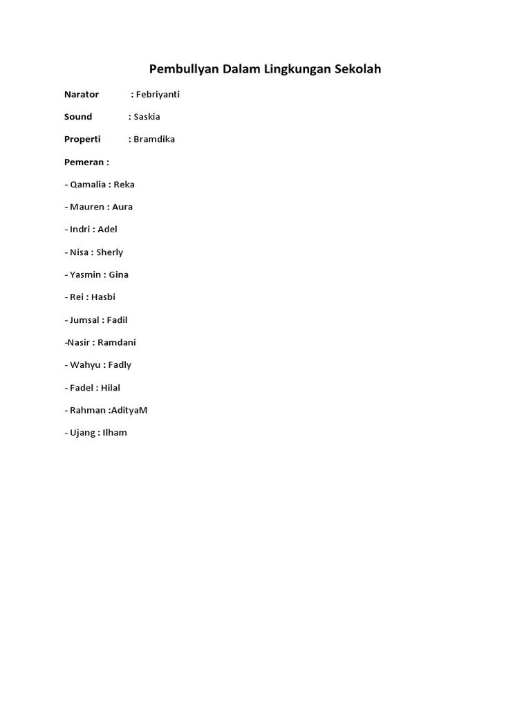 Pembullyan Dalam Lingkungan Sekolah | PDF