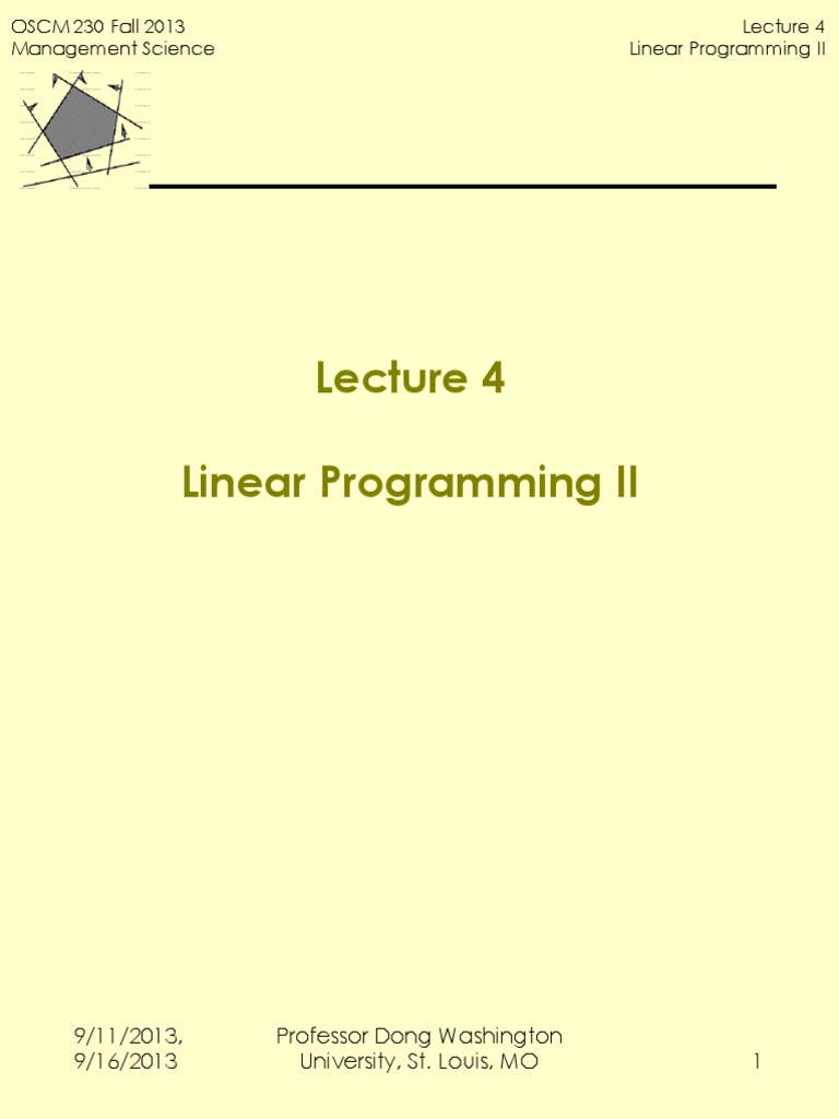Lecture 2 Simplex Pdf Linear Programming Mathematical Optimization