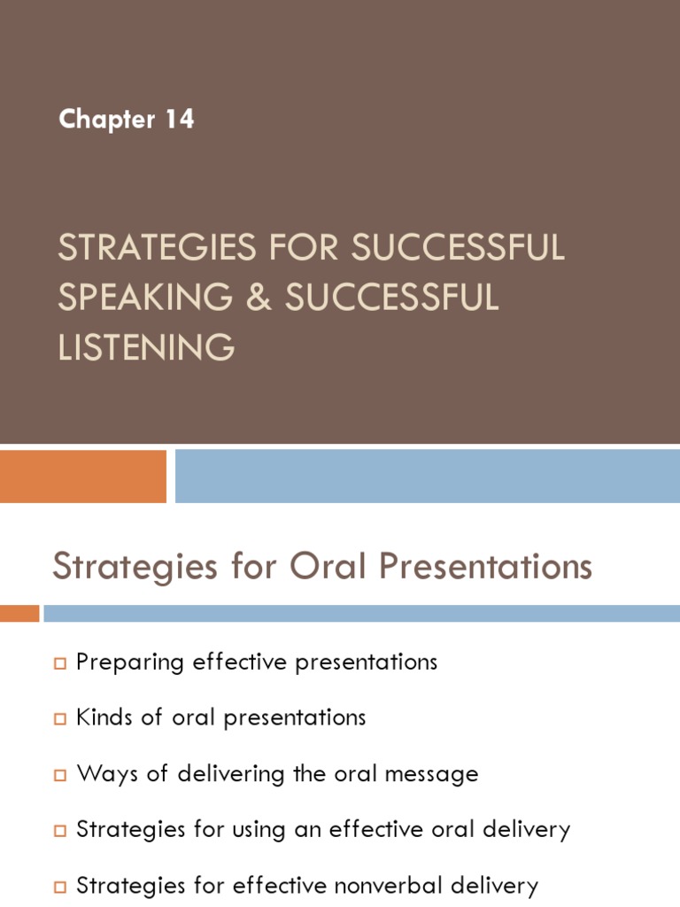 Strategies For Successful Speaking & Listening 14 | PDF | Gesture ...