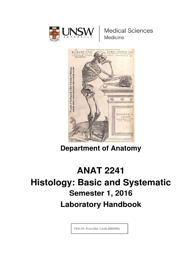 2016 ANAT2241 Course Manual Final | PDF | Epithelium | Staining
