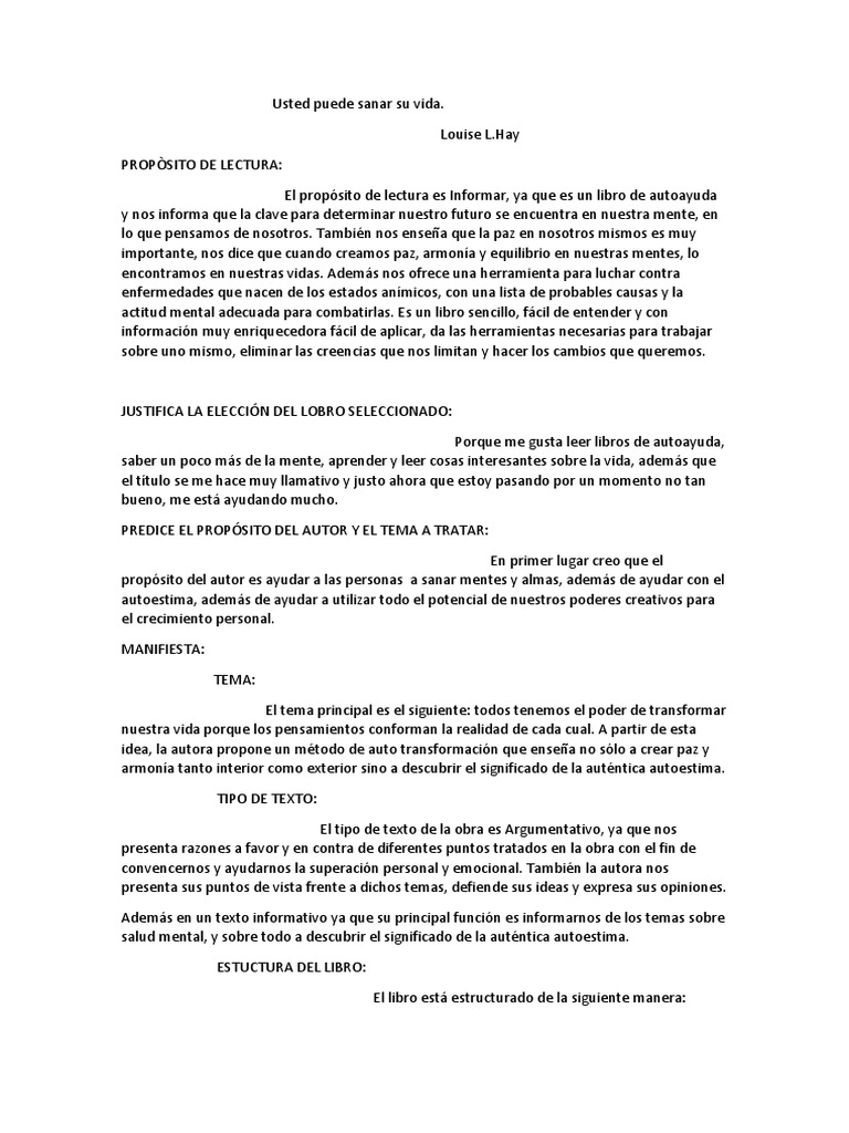 Ustedes Pueden Salvar Su Vida | PDF | Amor | Mente