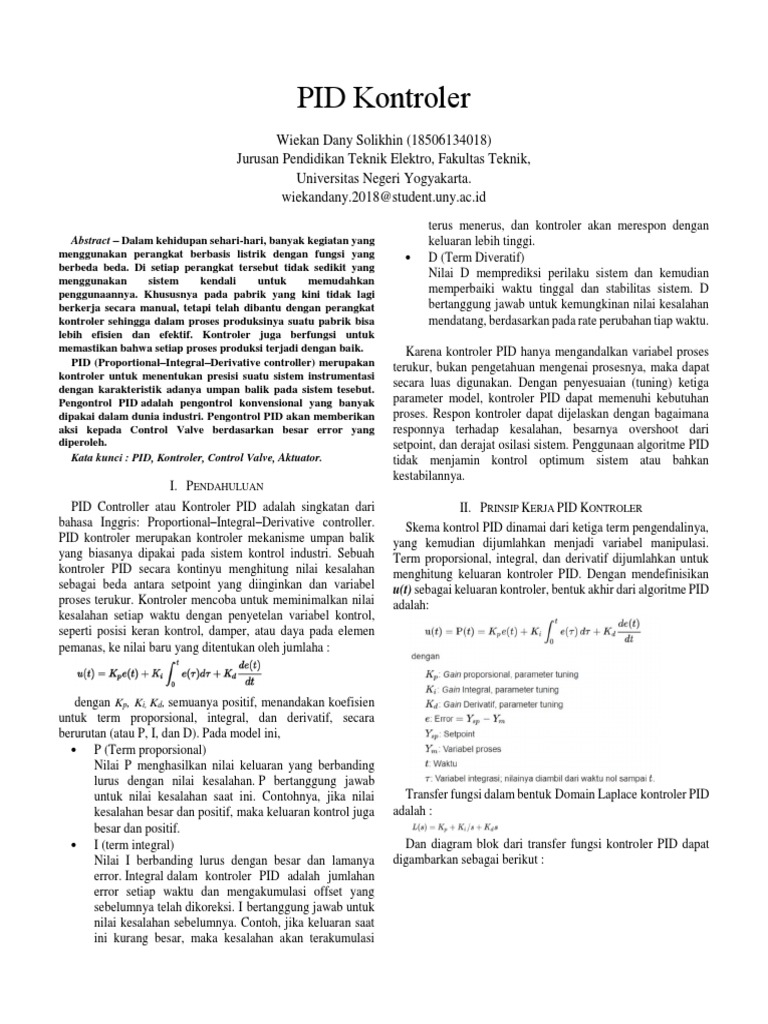 Paper PID Controler | PDF