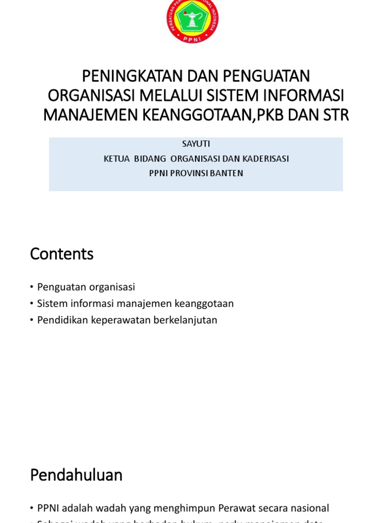 Penguatan Organisasi PPNI Melalui SIMK | PDF