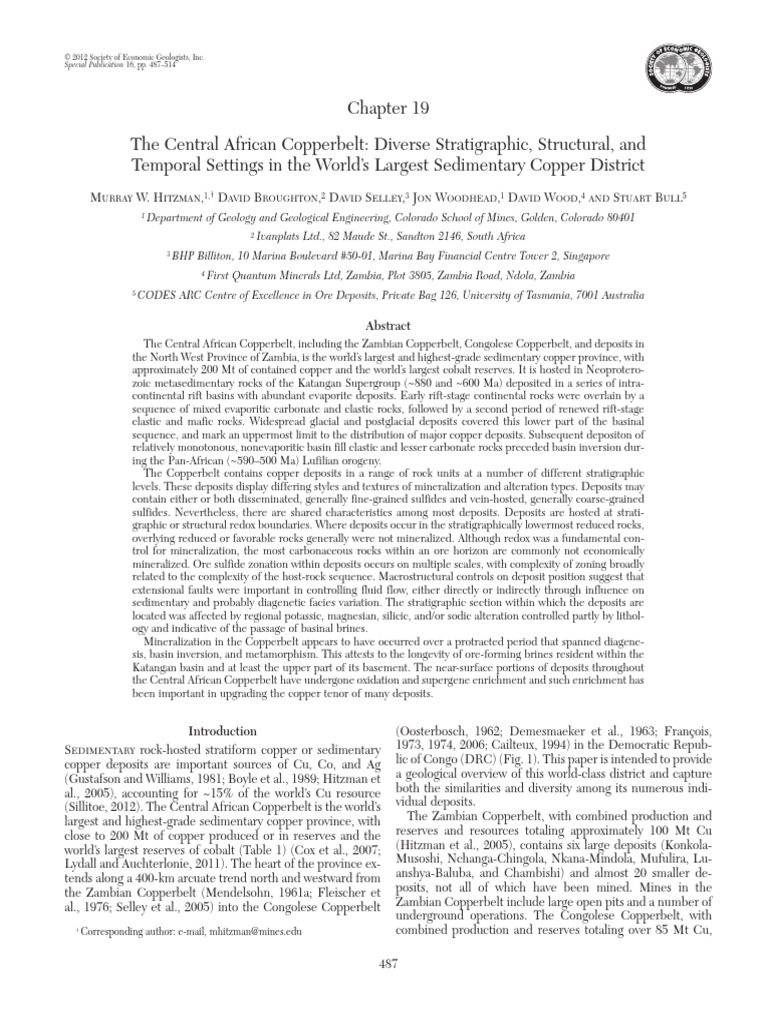 Hitzman Et Al (2012) Egsp | PDF | Rock (Geology) | Clastic Rock