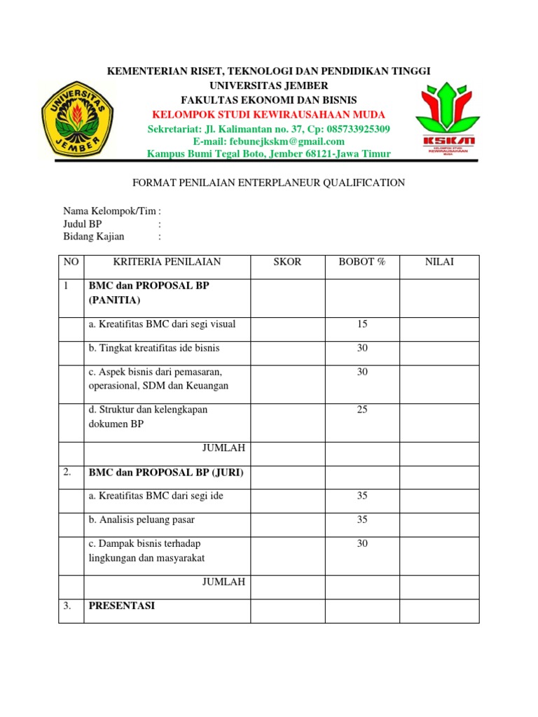 Form Penilaian Juri-1 | PDF