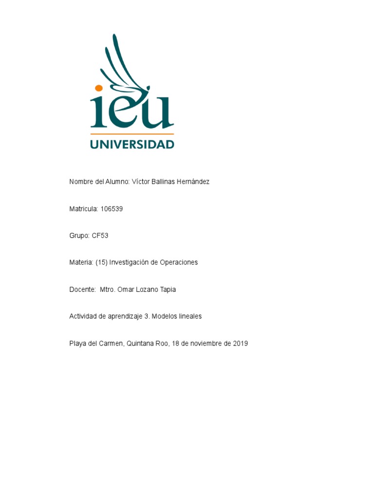 Ieu | PDF | Business | Enseñanza de matemática