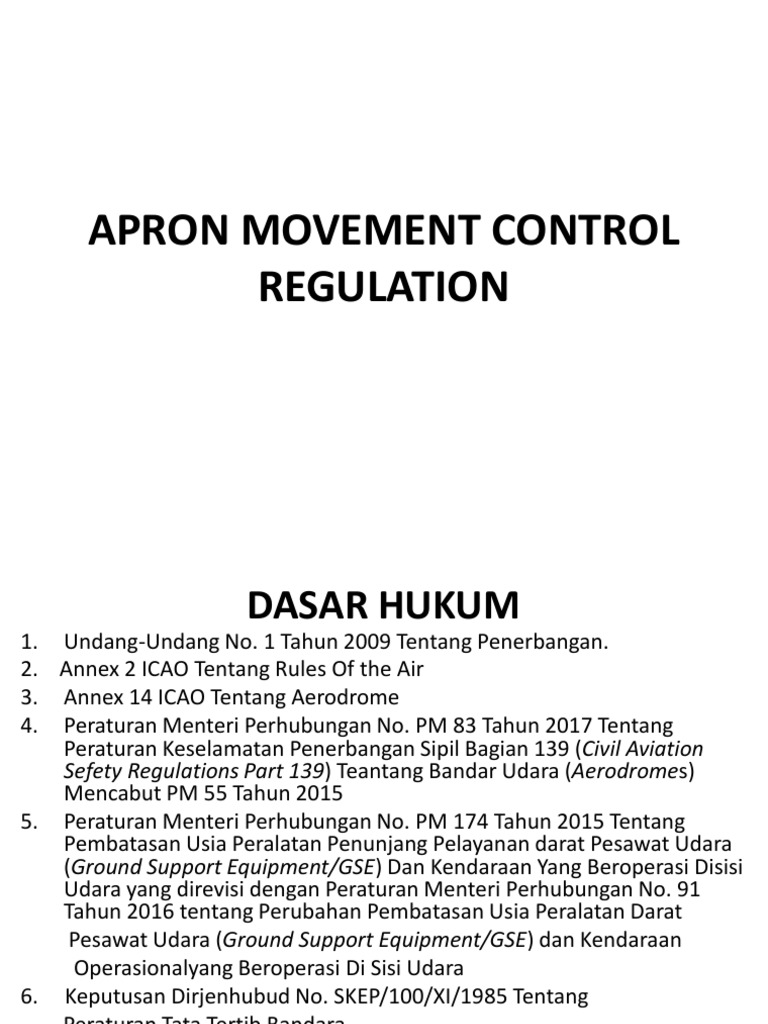 Apron Movement Control Regulation | PDF