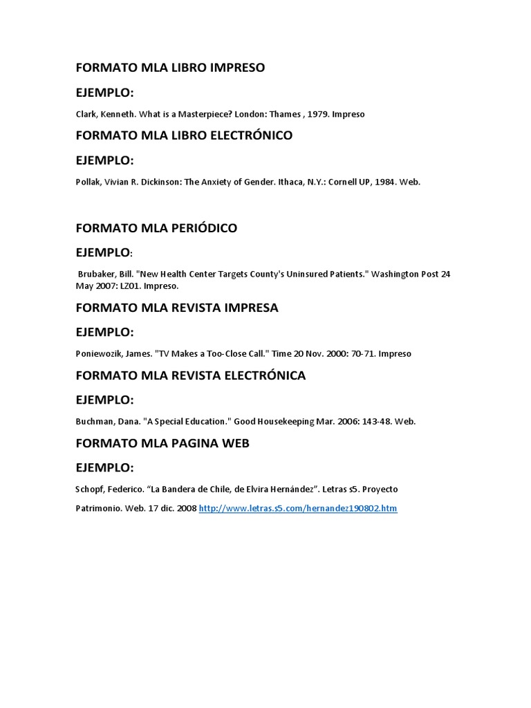 Formatos Mla | PDF